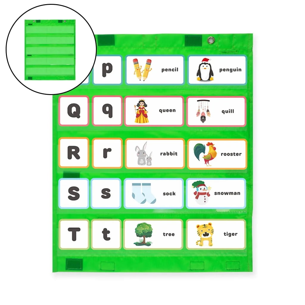 Luniquz Tabletop Pocket Chart, Self Standing Teaching Pocket Chart ...