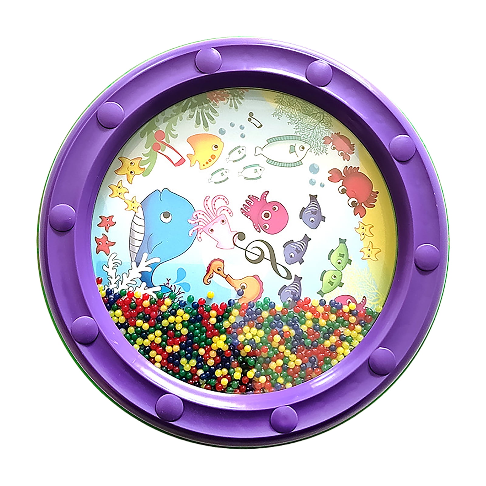 Luniquz Wave Bead Ocean Drum Plastic Educational Gentle Ocean Sound ...