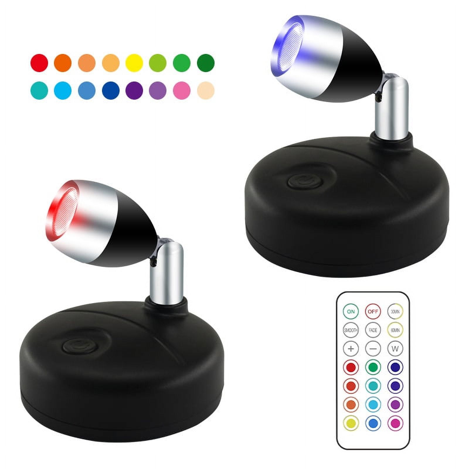 Luniquz Wireless Spotlight Indoor, Battery Operated Accent Lights Art ...