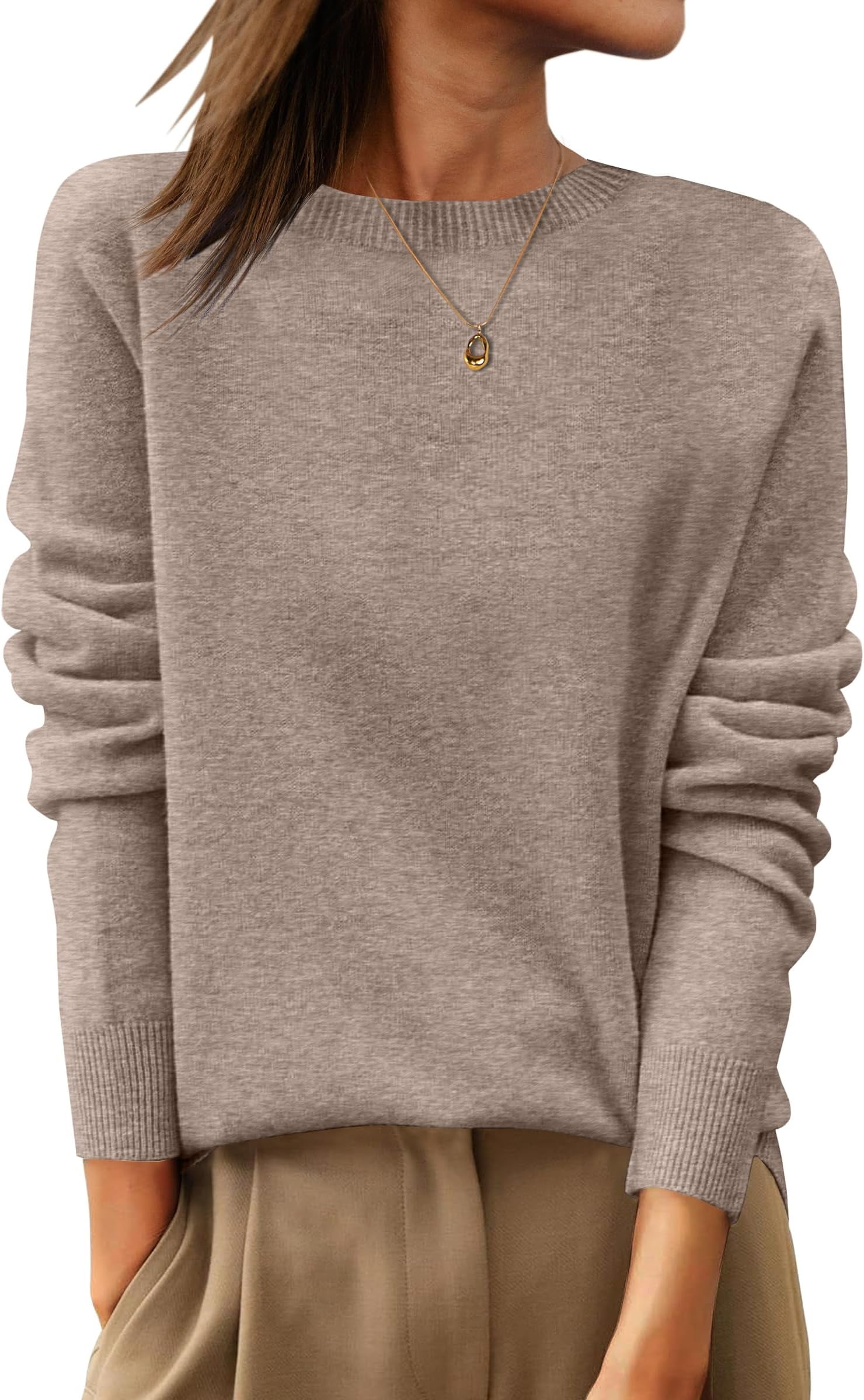 Luniro 100% Wool Sweaters for Women Long Sleeve Work Business Casual ...
