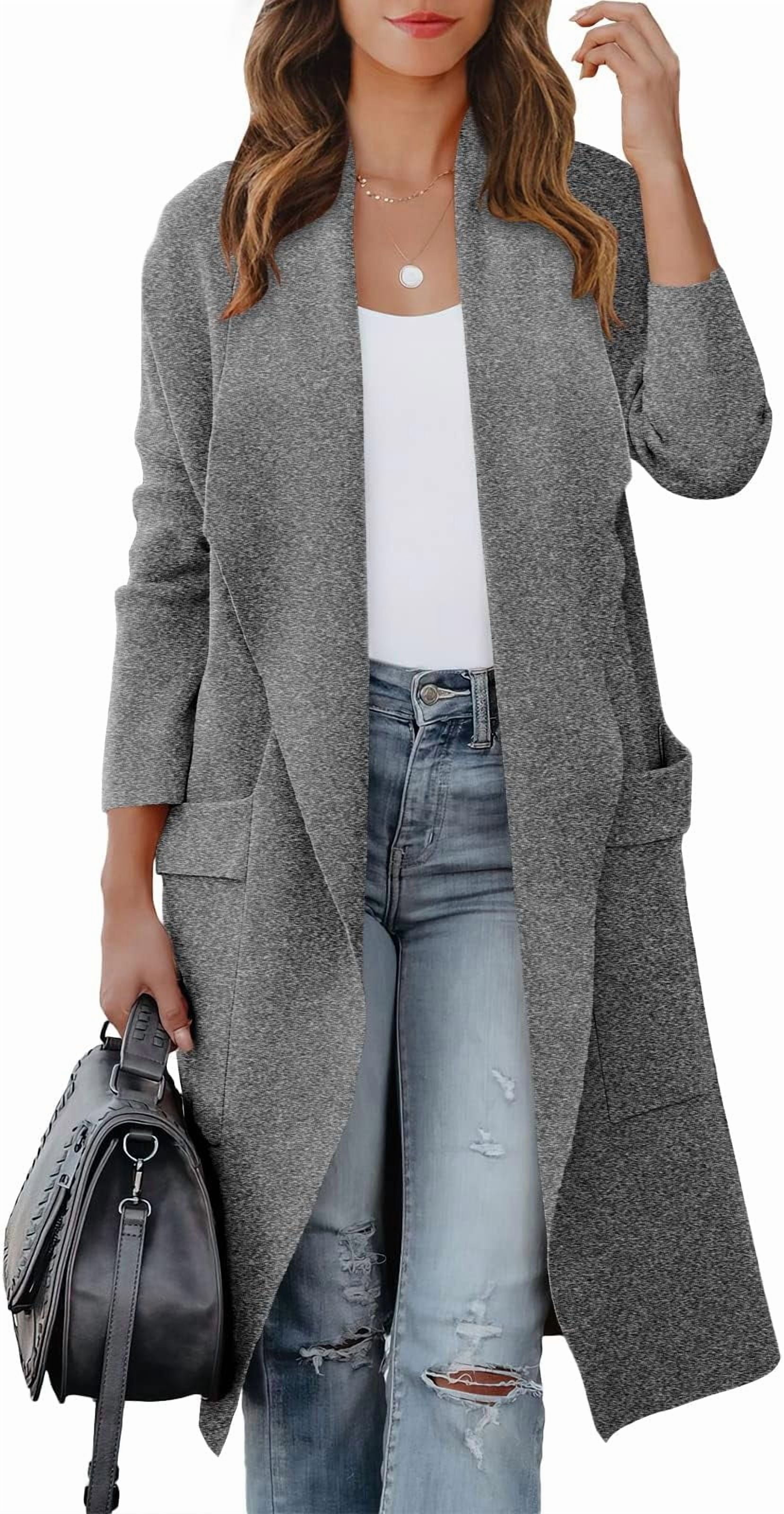 Luniro Women Oversized Coat Open Front Coatigan Jacket Long Cardigan ...