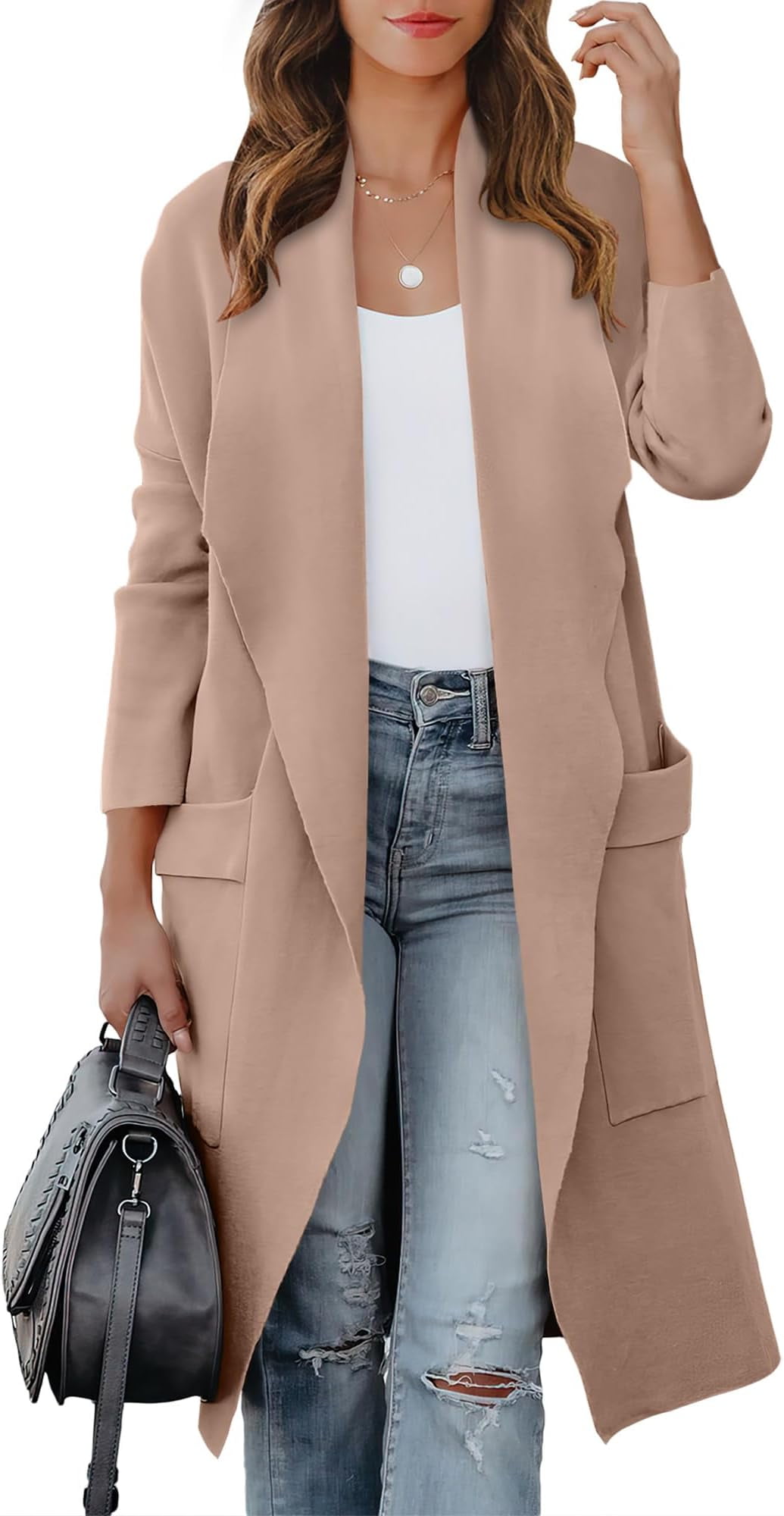 Luniro Women Open Front Coatigan Oversized Long Cardigan 2025 Fall ...