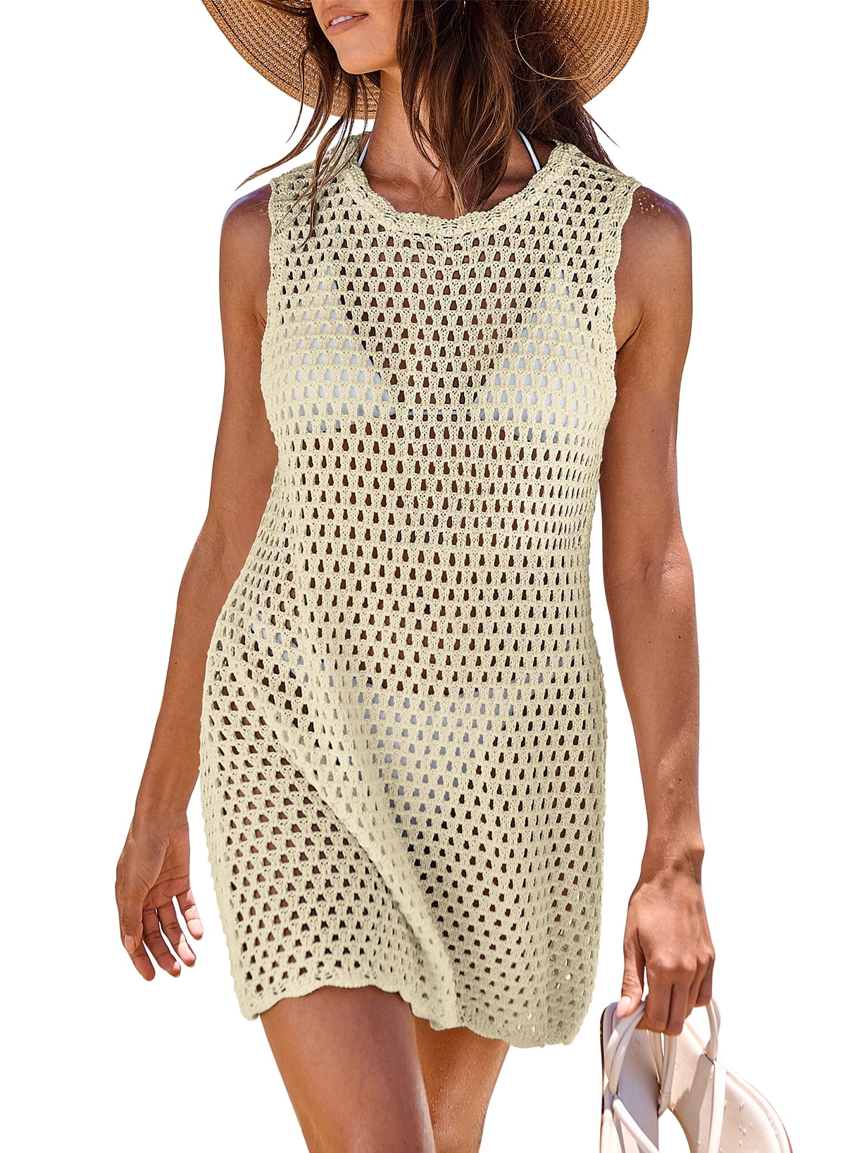 Luniro Women's Swimsuit Cover-ups Knit Crochet Swimwear Beach Bathing ...