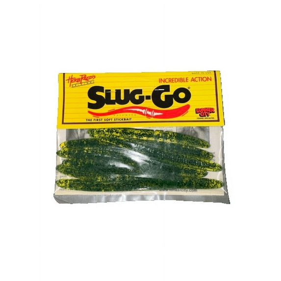 Lunker City Slug-Go Soft Stickbait, 4-1/2", 8pk, Chartreuse Pepper ...