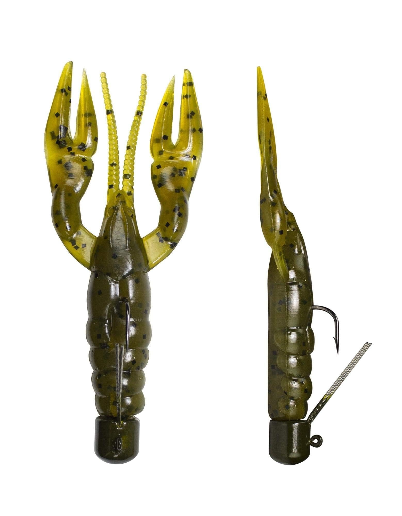 Lunkerhunt Pre-Rigged Finesse Craw - Green Pumpkin - 3in,1/4oz,Soft ...