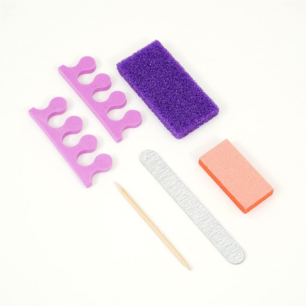Lunox 5-Piece Pedicure Pedi Kit With Toe Separator, Purple Pumice Pad ...