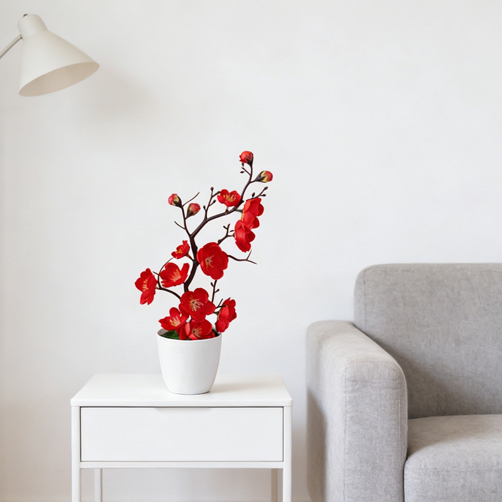 Lunxisen 1 Pcs Artificial Flower Bonsai Low Maintenance Home Office ...