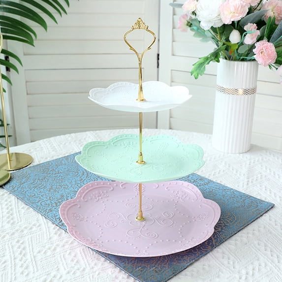 Lunxisen 1 Pcs Cake Stand Plastic Dessert Table Display 3 Tired Cupcake ...