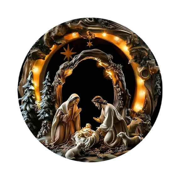 Lunxisen 1 Pcs Christmas Tree Nativity Scene with Figurines, Christmas ...