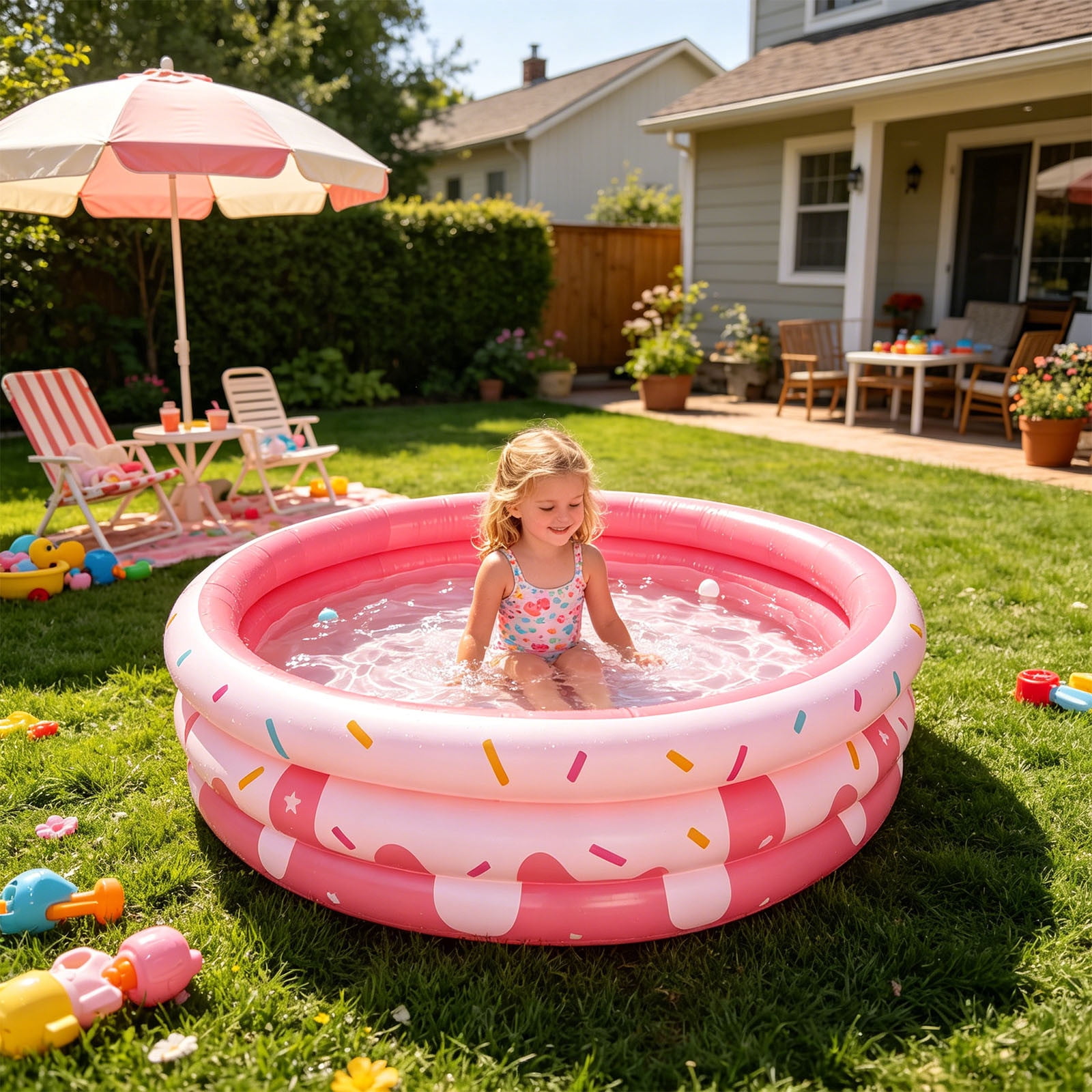 Lunxisen 1 Pcs PVC Inflatable Pool Sand Pit Ball Pit Outdoor Summer Fun ...