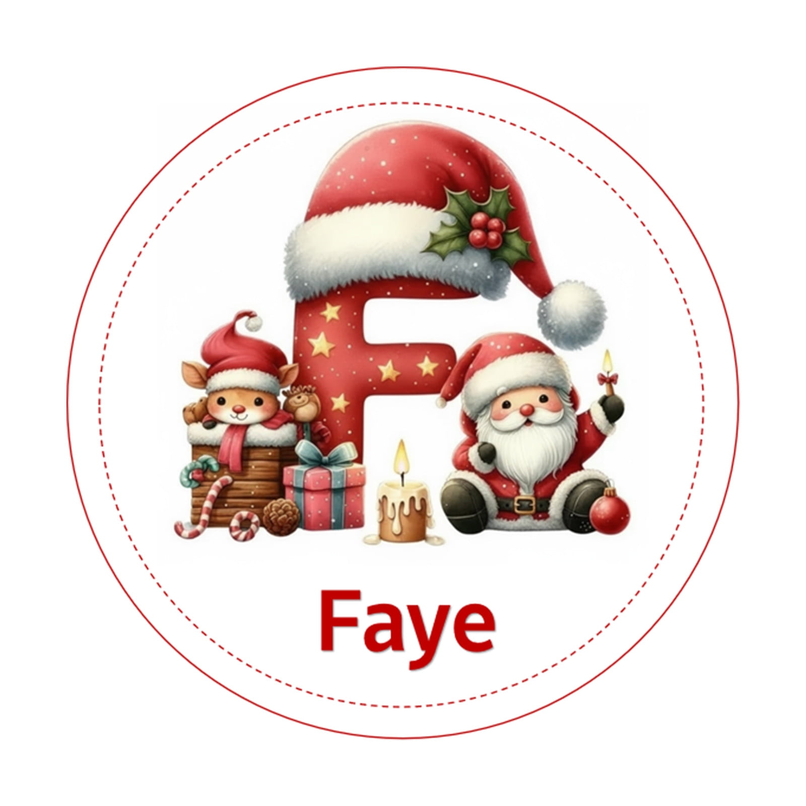 Lunxisen 180 Pcs Personalized Santa Stickers with Initial Name, Custom ...