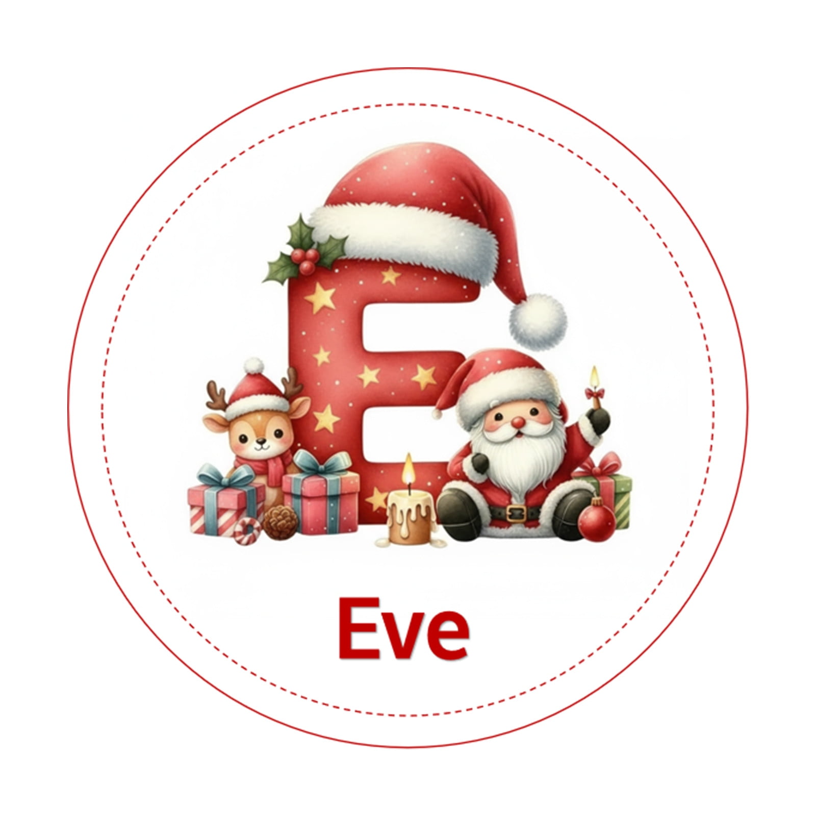 Lunxisen 180 Pcs Personalized Santa Stickers with Initial Name, Custom ...