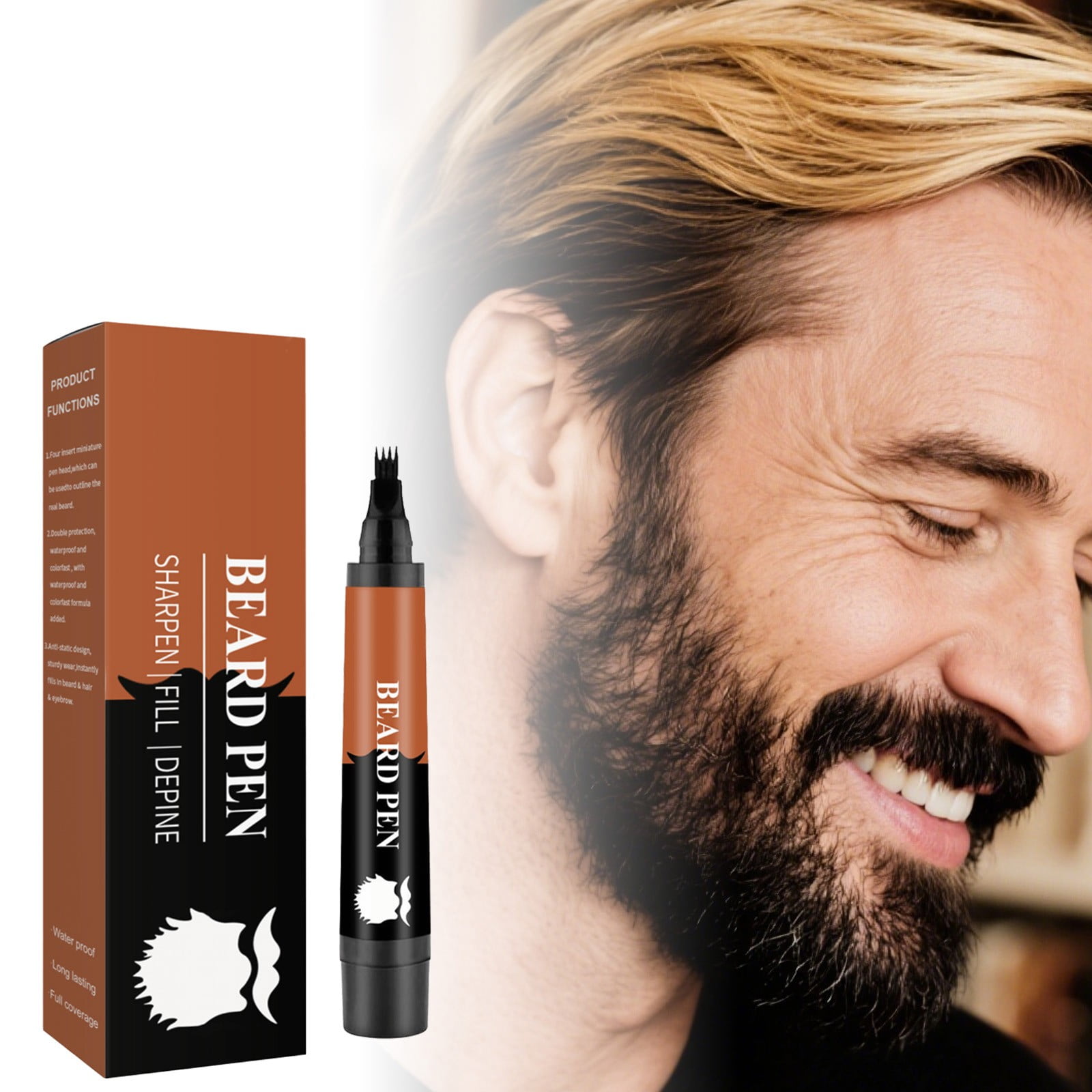 Lunxisen 2 Pcs Beard Pencil Filler for man Water Proof Beard pen and ...