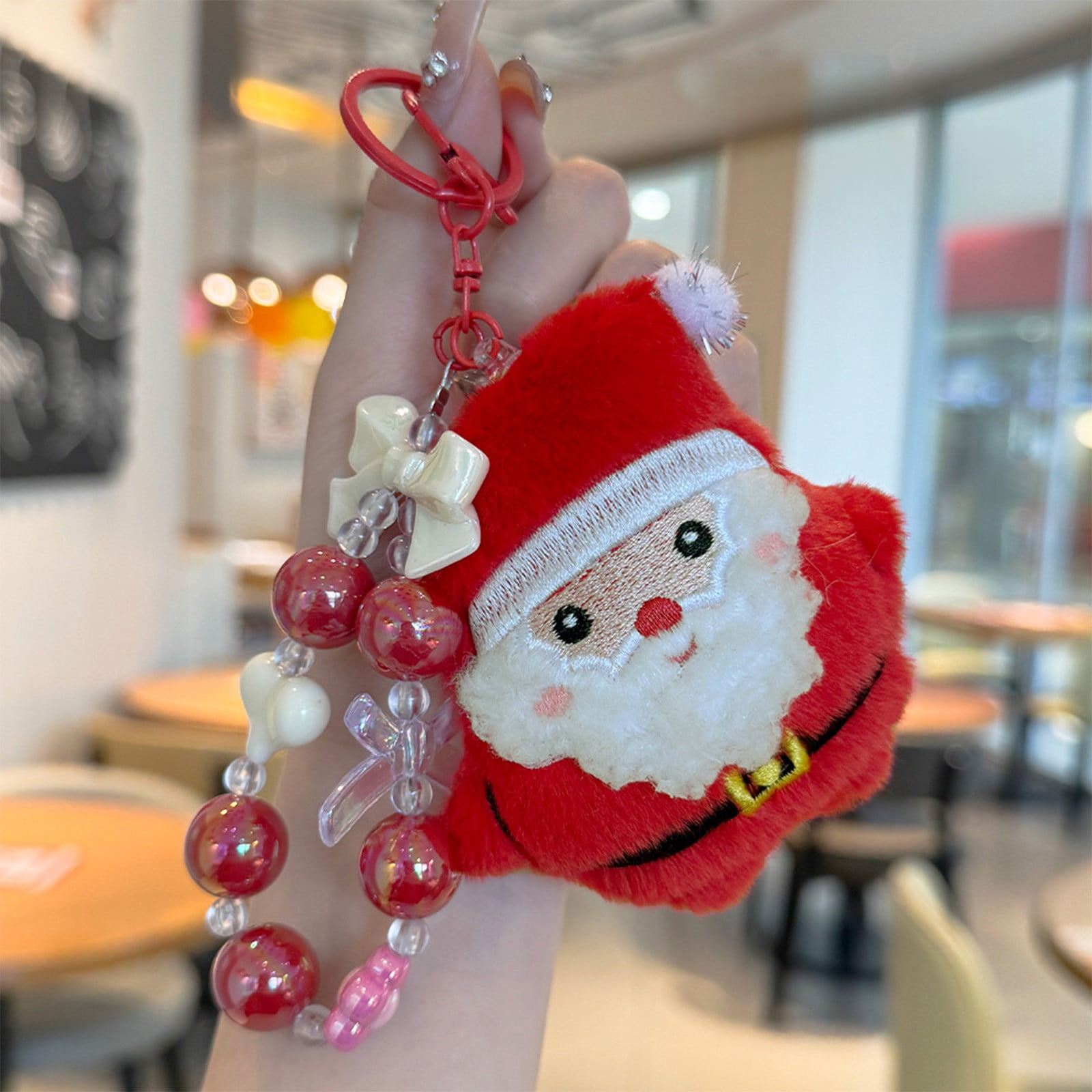 Lunxisen 2 Pcs Christmas Keychains Bulk, Santa Claus Snowman Xmas Tree ...