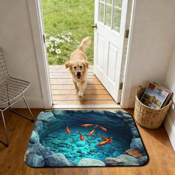 Lunxisen 2 Pcs Doormat Outdoor Welcome 3D Visual Optical Illusion ...