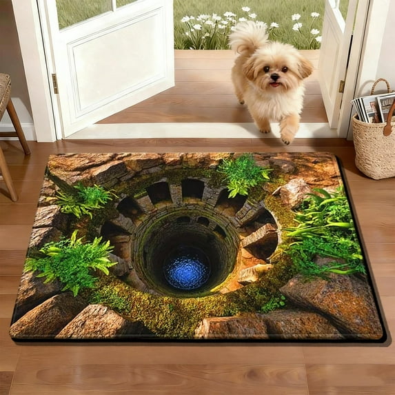 Lunxisen 2 Pcs Doormat Outdoor Welcome 3D Visual Optical Illusion ...