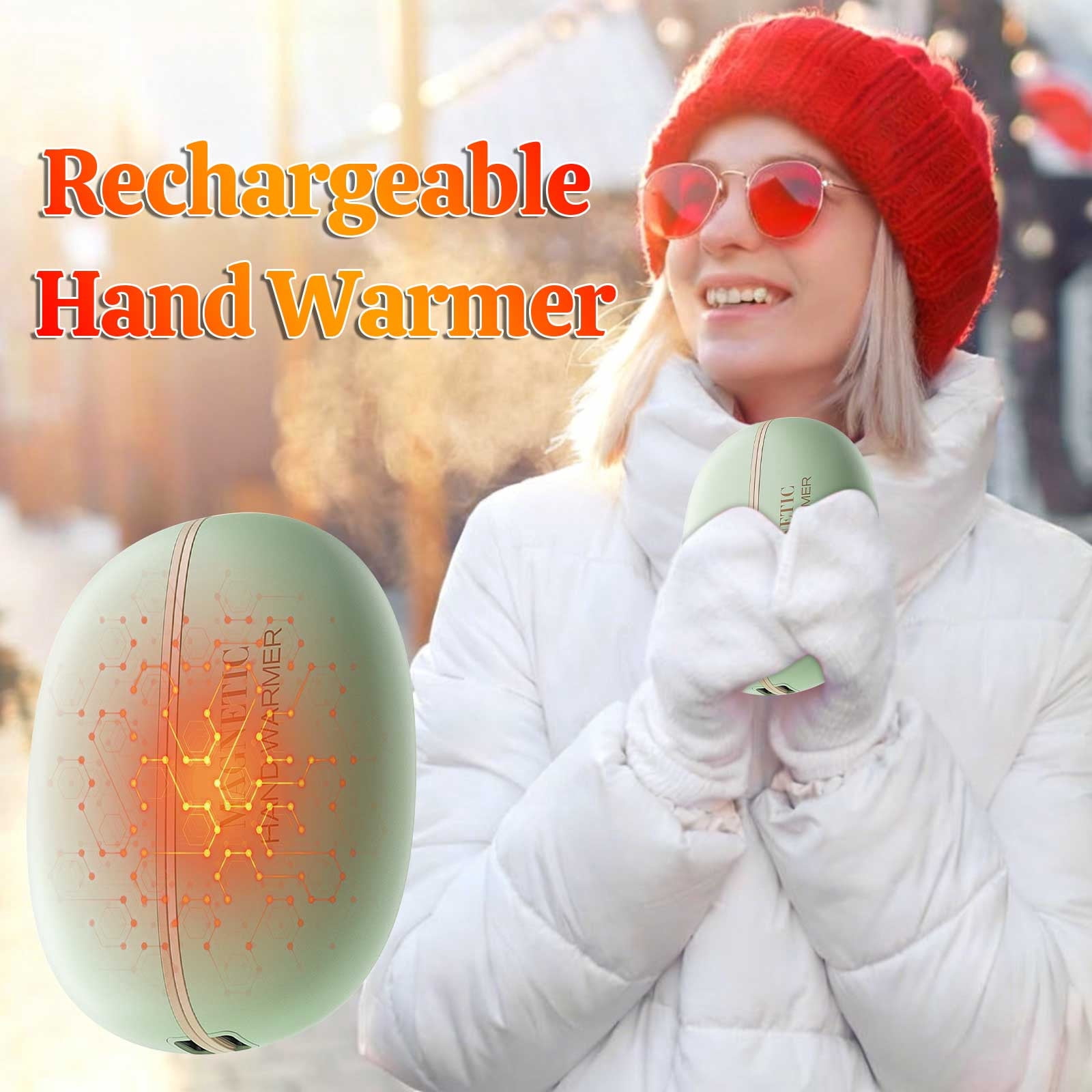 Lunxisen 2 Pcs Hand Warmers Rechargeable Hand Warmer,Pocket Portable ...