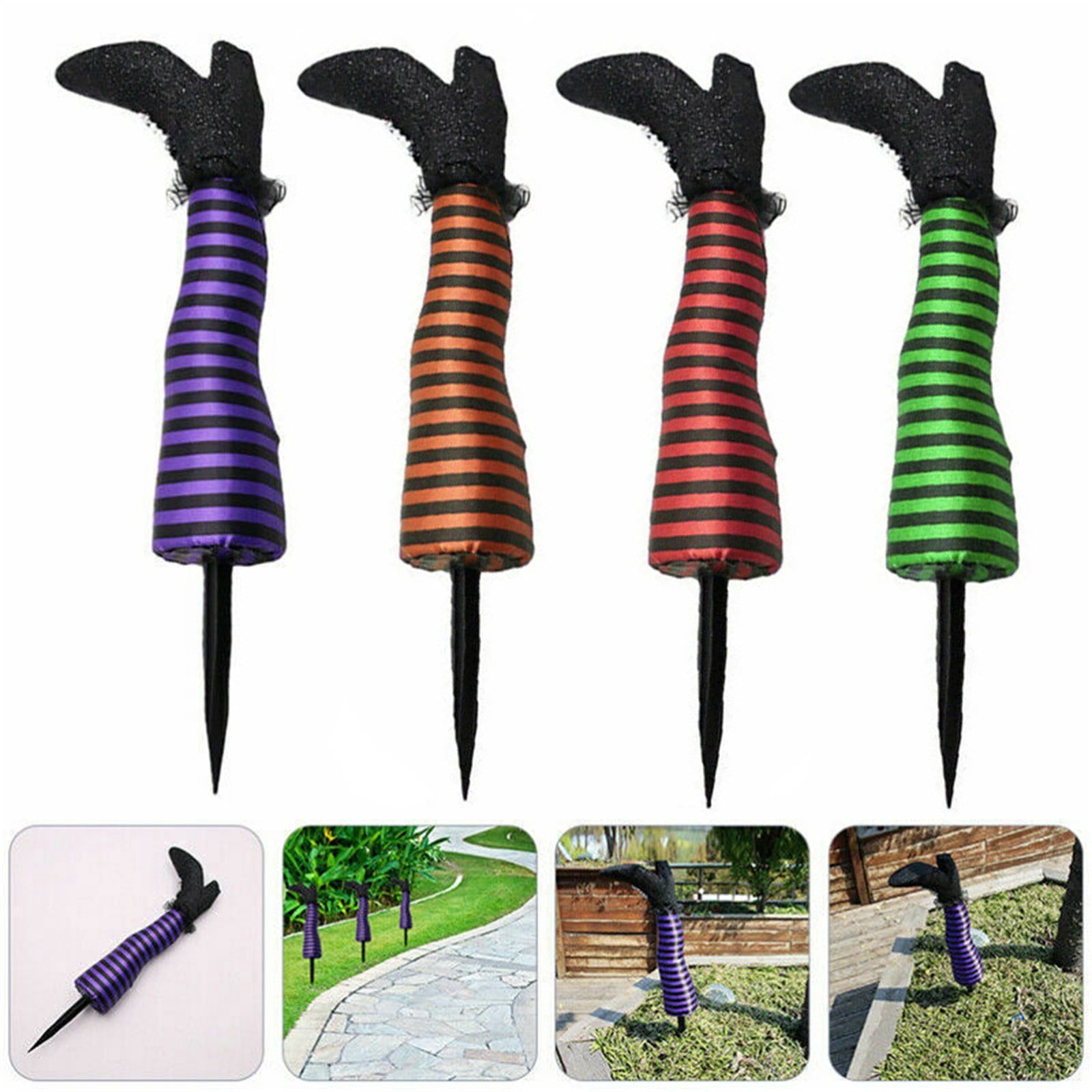 Lunxisen 2 pcs Wicked Witch Legs Prop Witch Legs Halloween Ornament ...