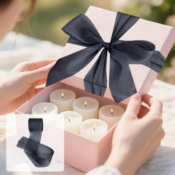 Lunxisen 3 Pcs Gift Ribbons,Satin Organza Gift Wrapping Spool ...