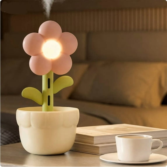 Lunxisen 4 Pcs Cute Flower Mini Humidifier, Desktop Humidifiers for ...