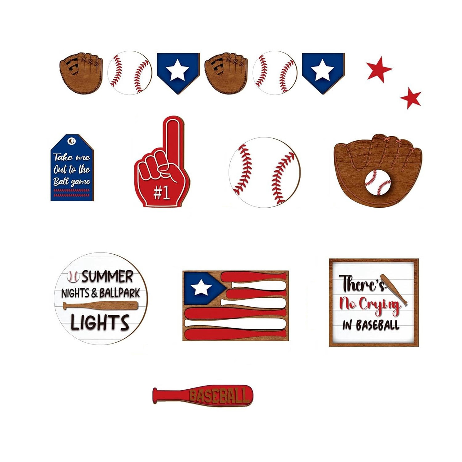 Luo Baseball Tray Decoration (without Tray) Wooden Baseball Tray ...