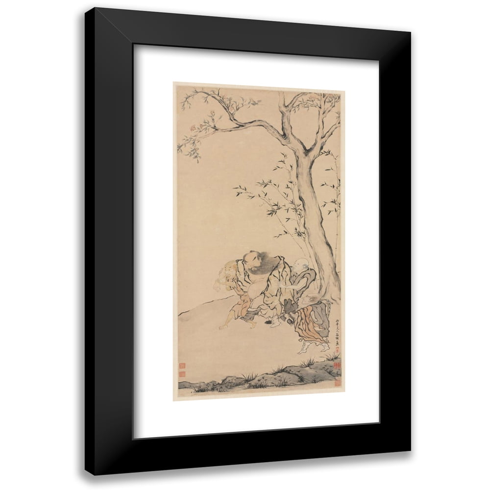 Luo Ping 14x24 Black Modern Framed Museum Art Print Titled - Zhong Kui ...