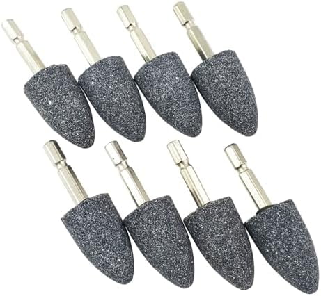 Luo ke 8 count 25mm Cone Shape Rotary Stone - 1/4'' Hex Shank Abrasive ...