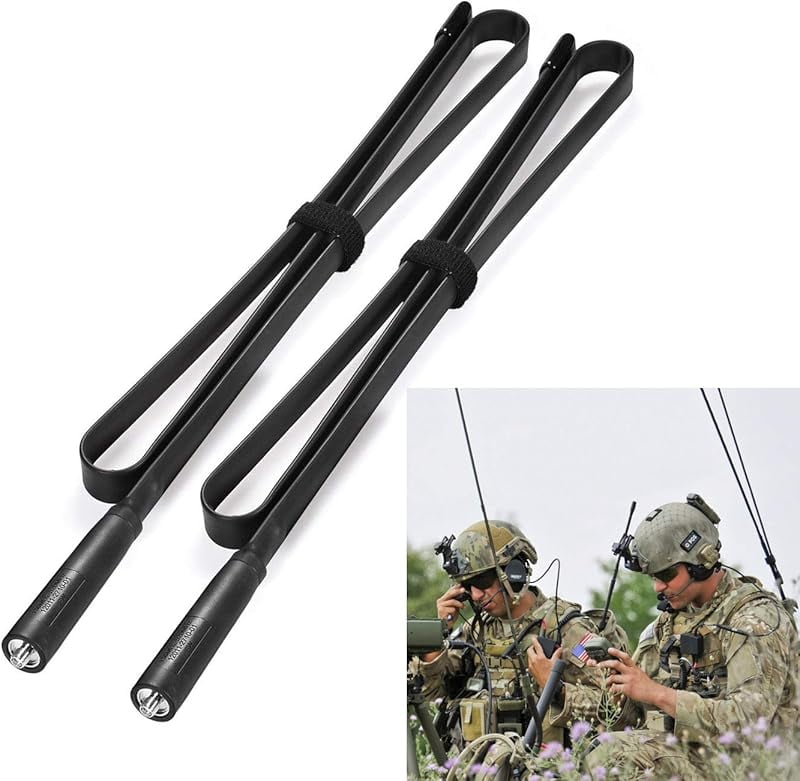 LuoTwo Foldable CS Tactical SMA Female Ham Radio Antenna 2-Pack Dual ...