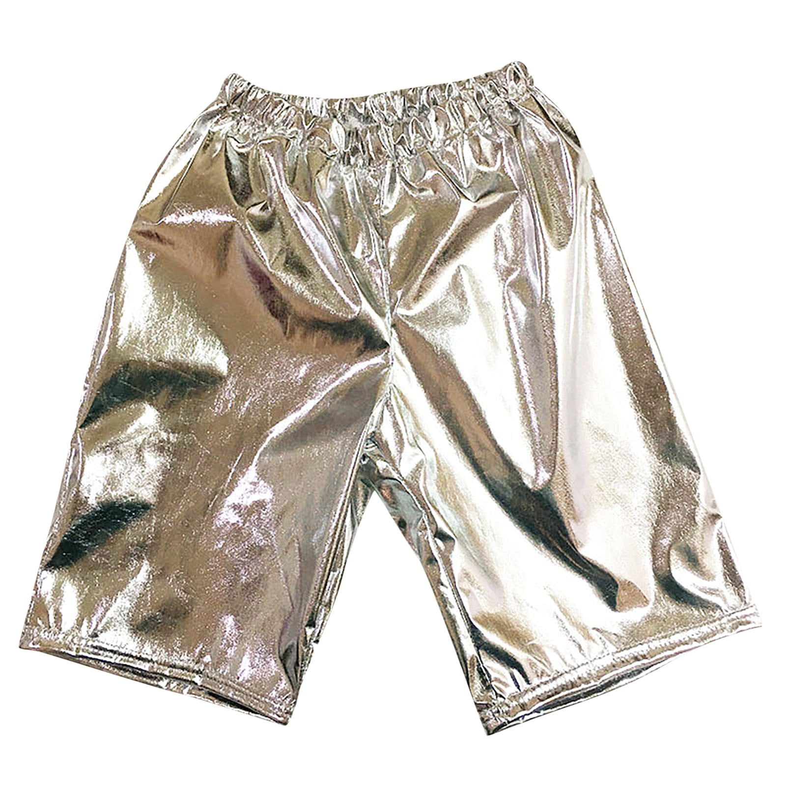Luogg Girls Metallic Shorts Dance Outfits Shiny Hot Pants Athletic ...