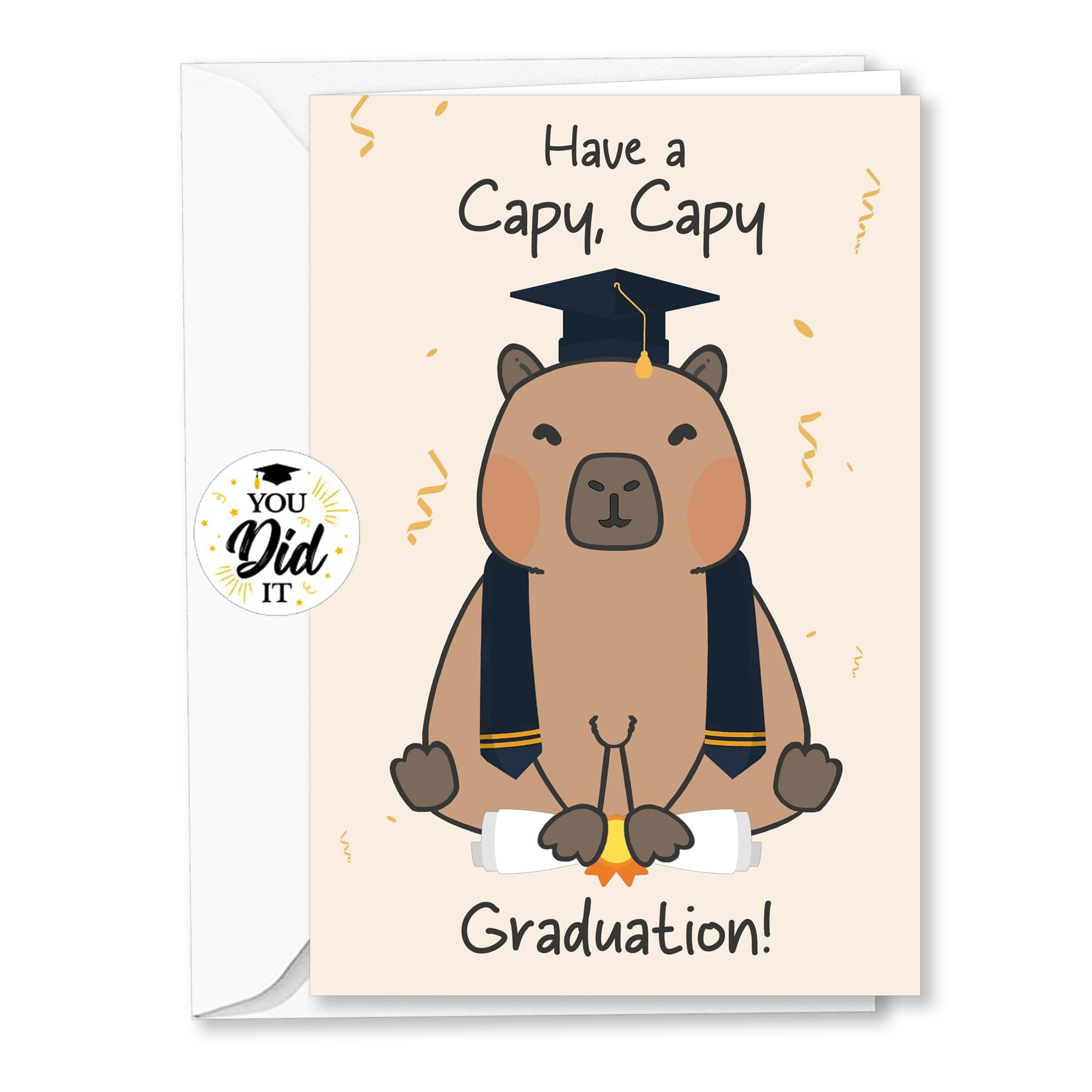 Luoirosa 2025 Cute Graduation Card for Him Her, Congratulations Card ...