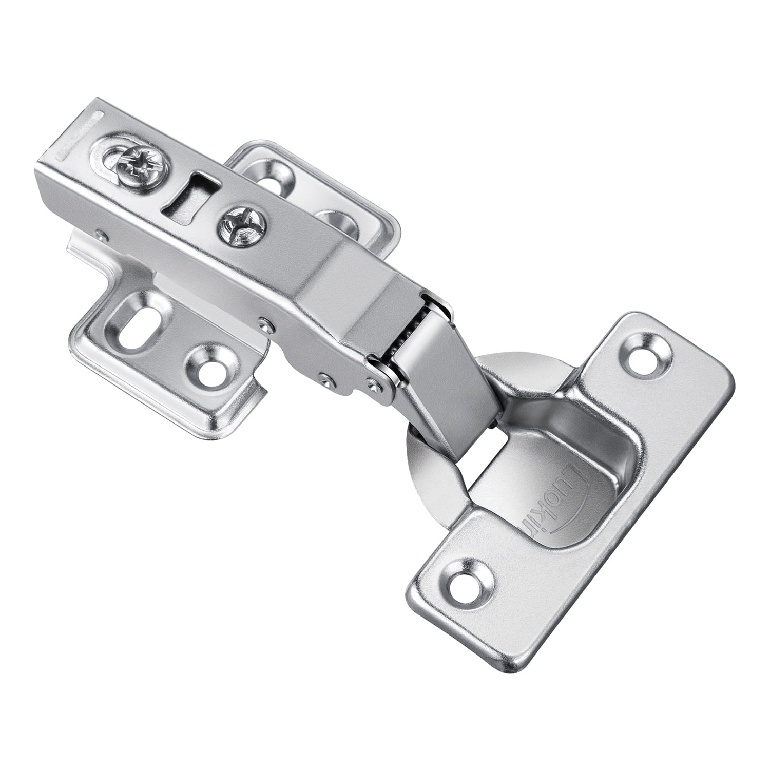 Luokim 2PCS Full Overlay Frameless Cabinet Door Hinges Nickel Plated ...