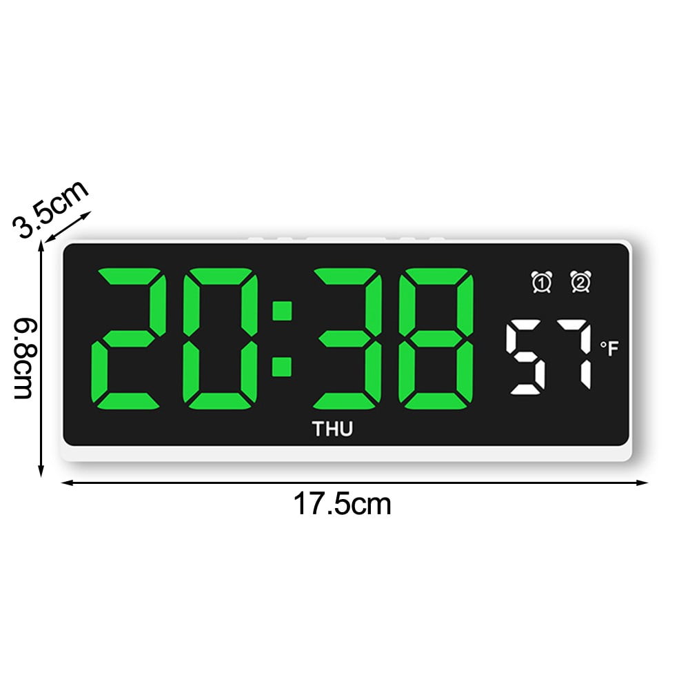 Luolandi LED alarm clock with 2 alarms, temperature display and 5 ...