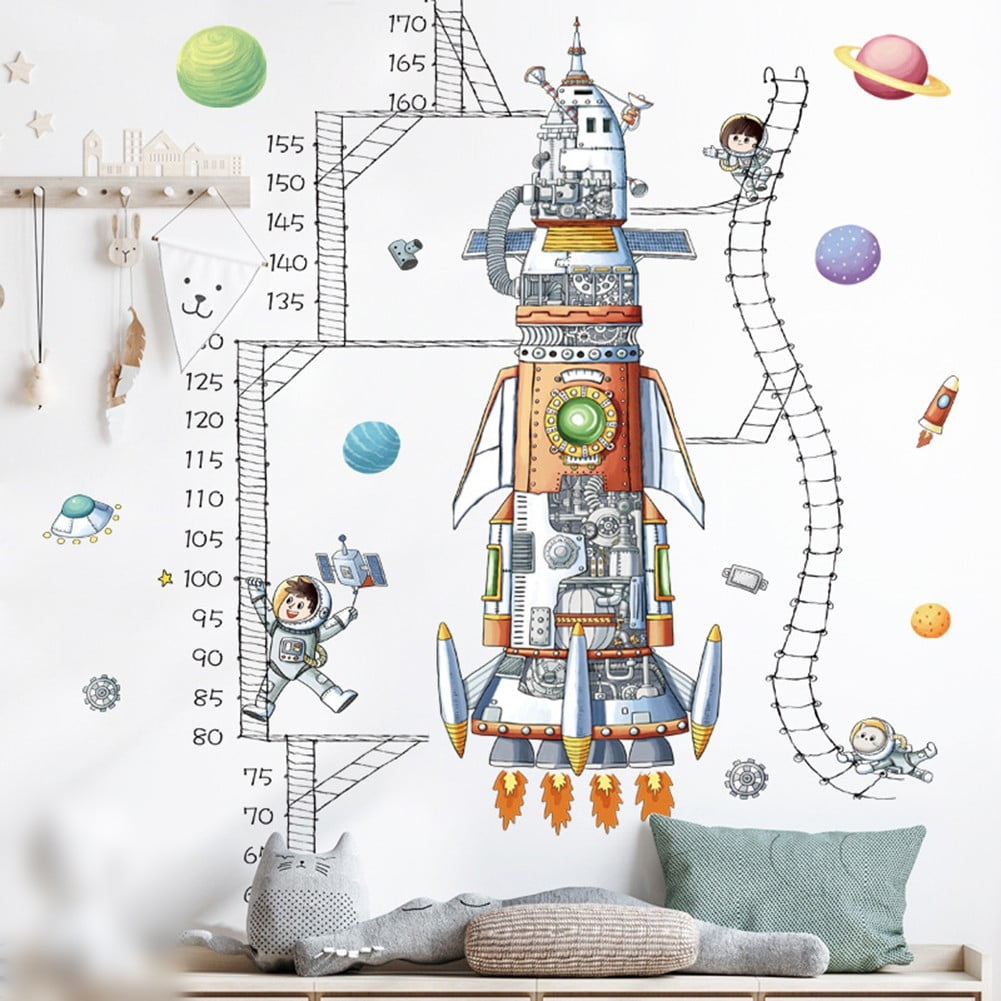 Luolandi Space Rocket Height Measure stickers for Kids Bedroom Nursery ...
