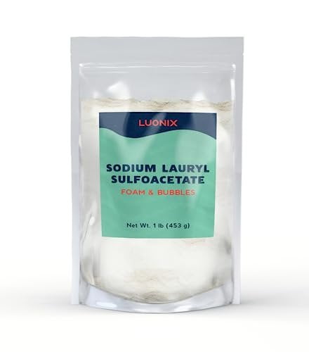 Luonix Sodium Lauryl Sulfoacetate SLSA 1 lb, Foam & Bubbles, Gentle on ...
