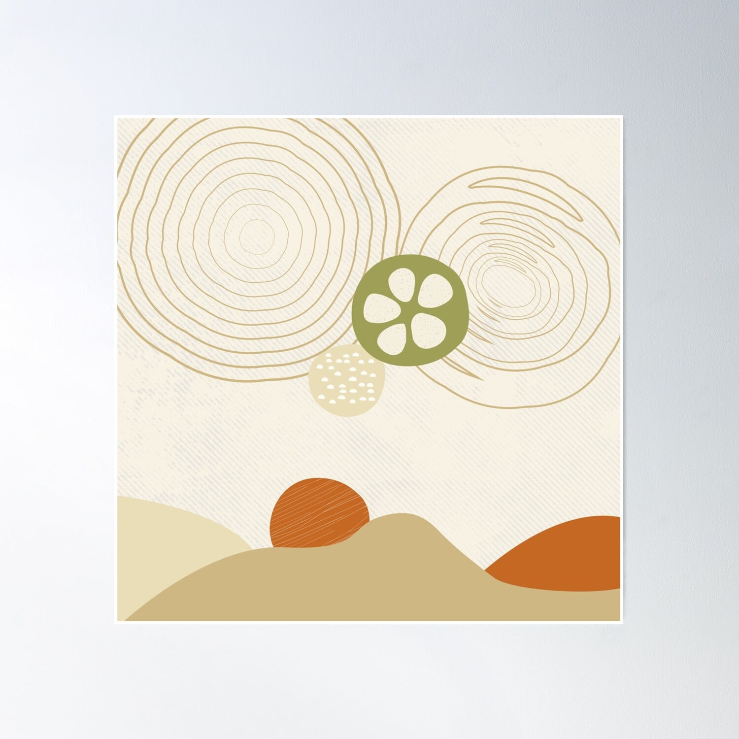 Luonto, Abstract Organic Shapes Art In Earth Tone Color Poster Wall Art ...