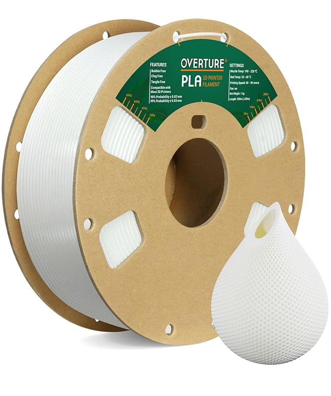 Luosen Filament 1.75mm PLA 3D Printer Filament, 1,000G Cardboard Spool ...