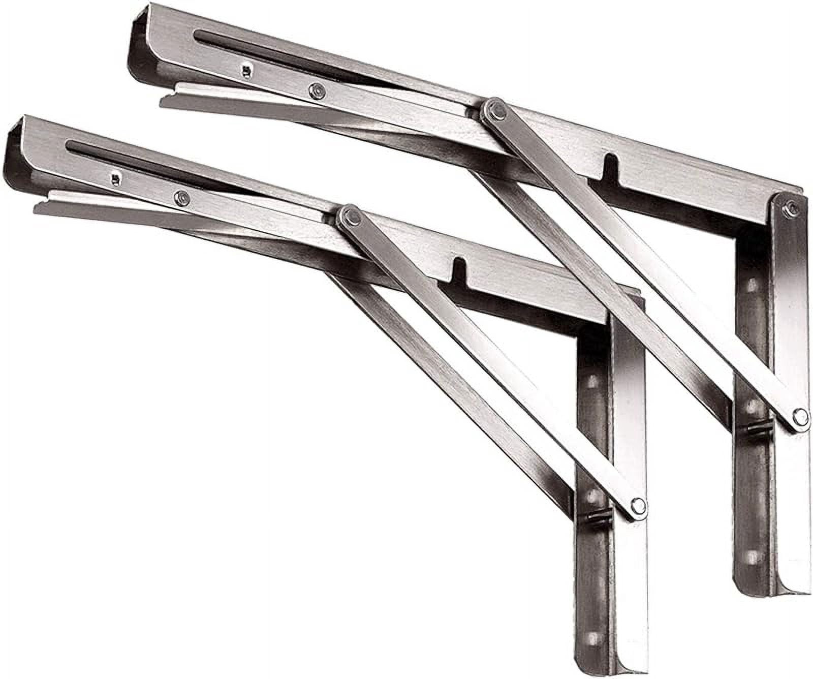 Luosen Heavy Duty Black Folding Shelf Brackets - Steel Collapsible ...