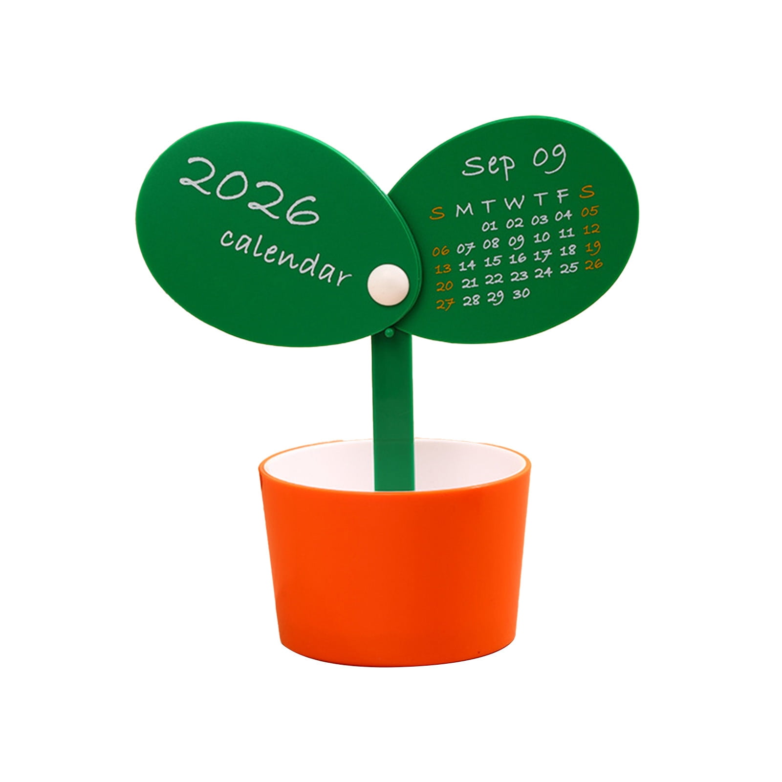 Luoshdecor 2026 Mini Desk Calendar,Green Bud Plant Shape Planner ...