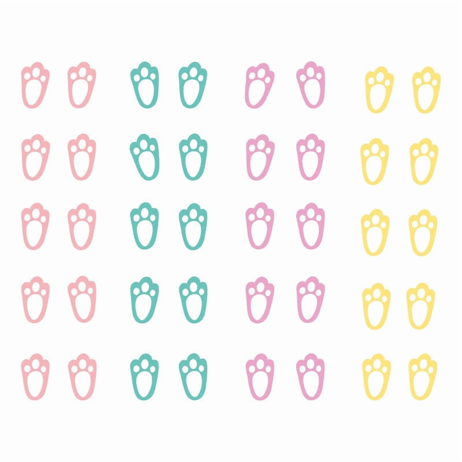 Luoshdecor 40 Pairs of Easter Stickers Bunny Paw Prints Footprints ...