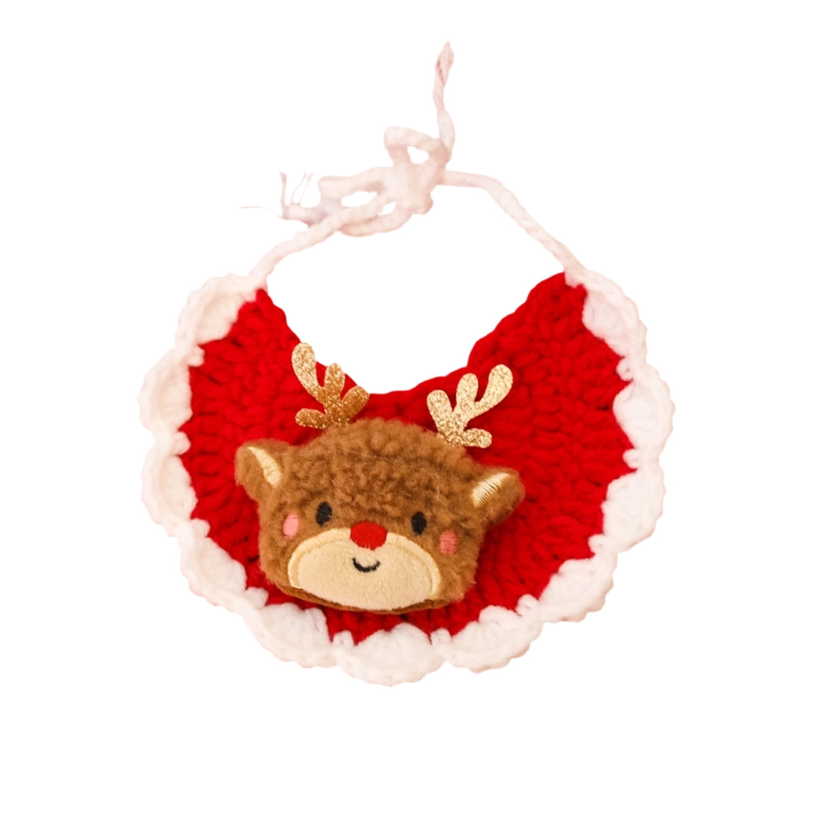 Luoshdecor Christmas Santa Claus Cat Collar,Handmade Knitting Xmas ...