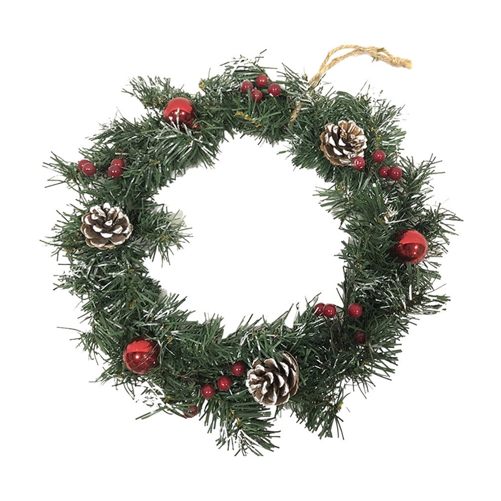 Luoshdecor Christmas Snowpine Wreath,Winter Christmas Door Wreath wiht ...