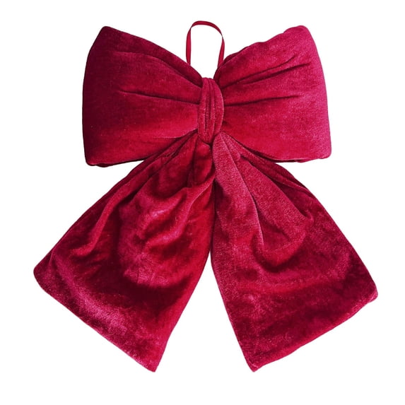 Luoshdecor Christmas Tree Topper Bow，Wine Red Velvet Christmas Bow Tree ...