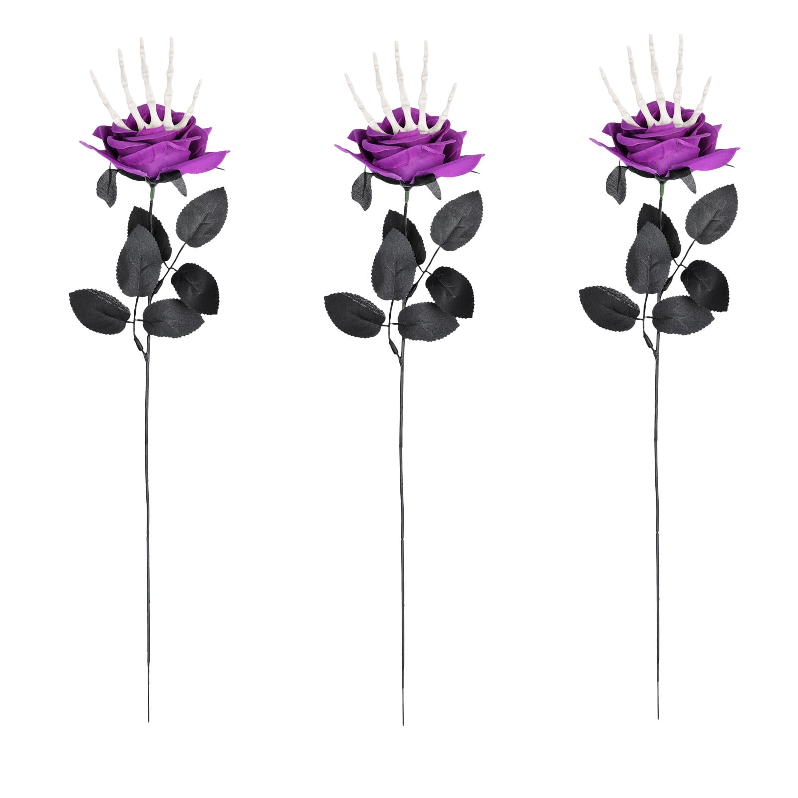 Luoshdecor Halloween Flowers with Skeleton Hand Bones,Artificial Roses ...