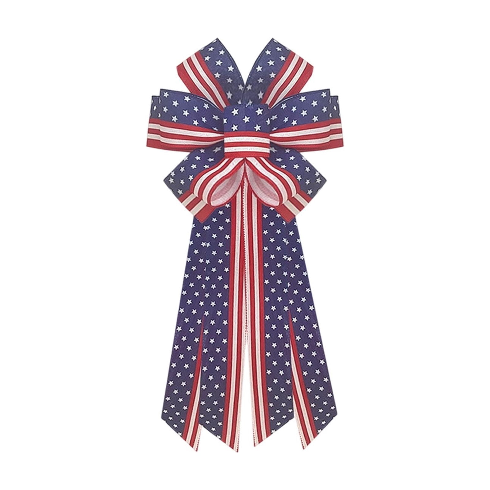 Luoshdecor Large 4th of July Patriotic Bows for Wreath,American Stars ...