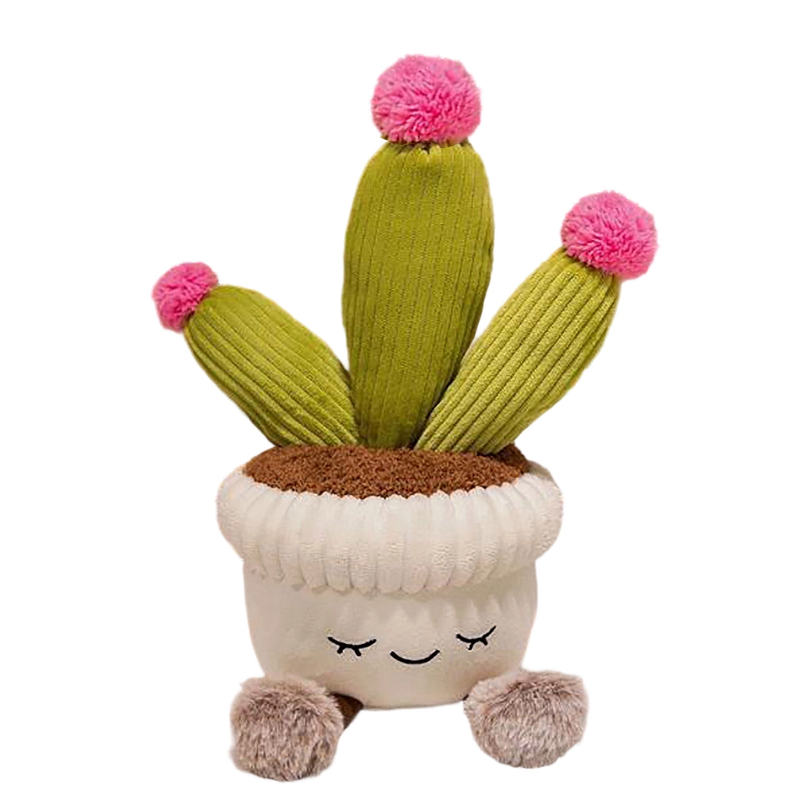 Luoshdecor Large Plush Flower in Pots,Hand Weave Flower, Cactus ...