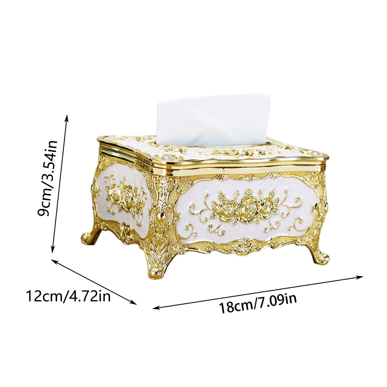 Luoshdecor Rose Tissue Box,Acrylic Rectangle Tissue Box Holder,European ...