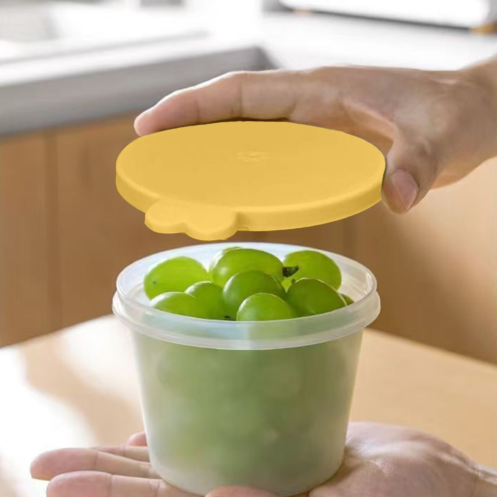 Luoshdecor Small Plastic Storage Jars with Cute Lid,Clear Round Grains ...