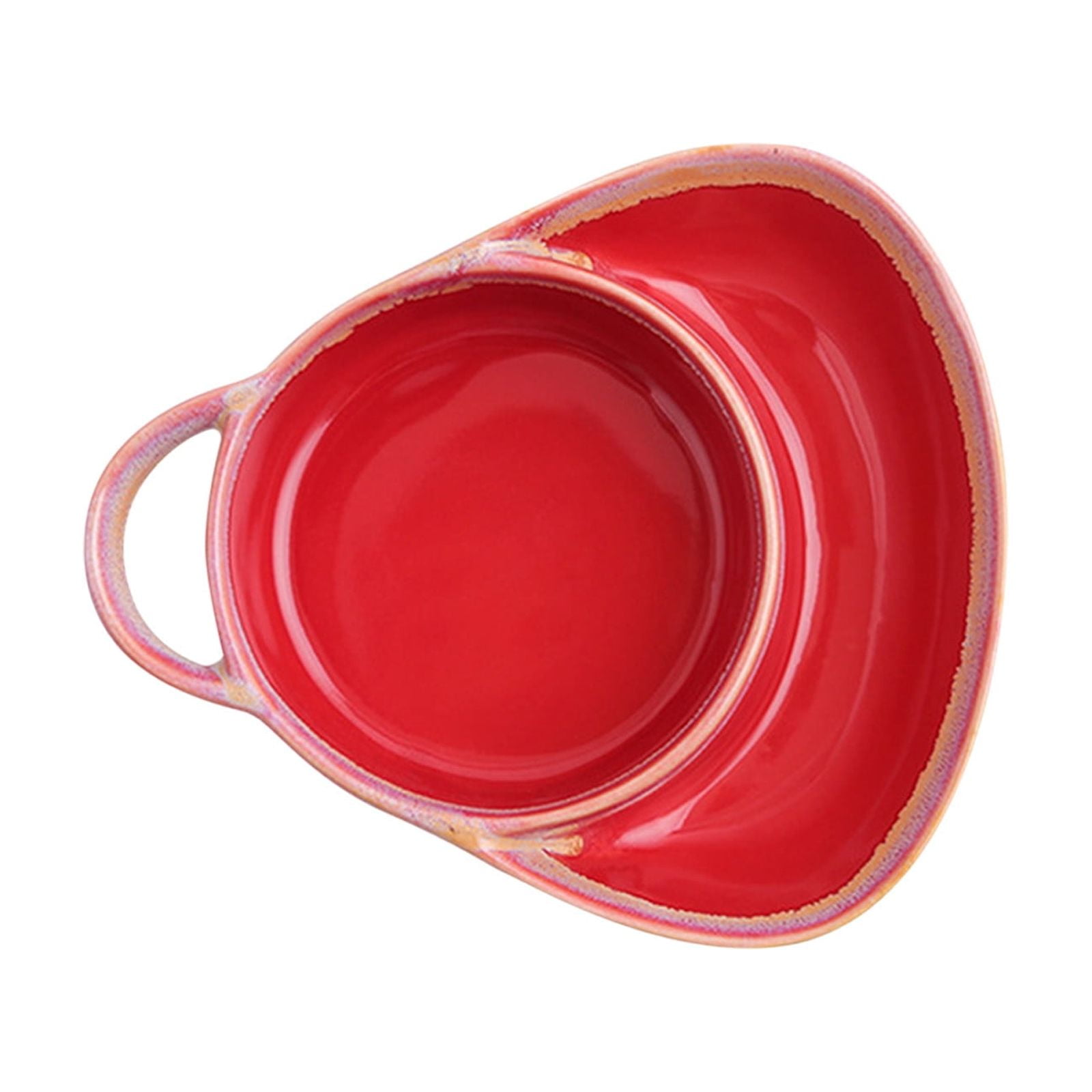 Luoshdecor Soup and Side Bowl Plate,Ceramic , Chip and Dip Divided ...