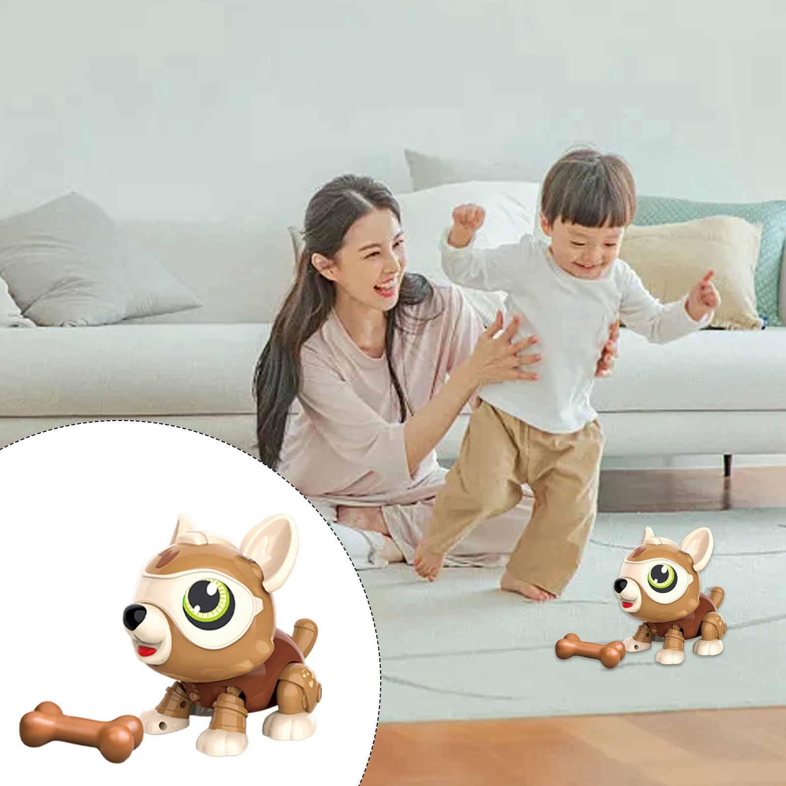 Luoshungang Children's Voice Control Sensing Robot Dog Toy Light Sound Timing Function Pet Dog ...