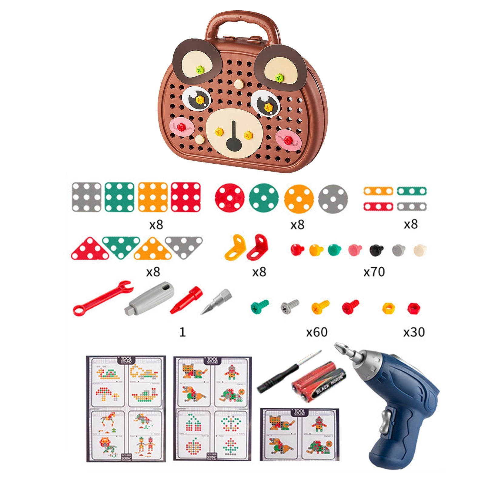 Luoshungang Toolbox With Toys Drill Screwdriver Tool Set Puzzle ...